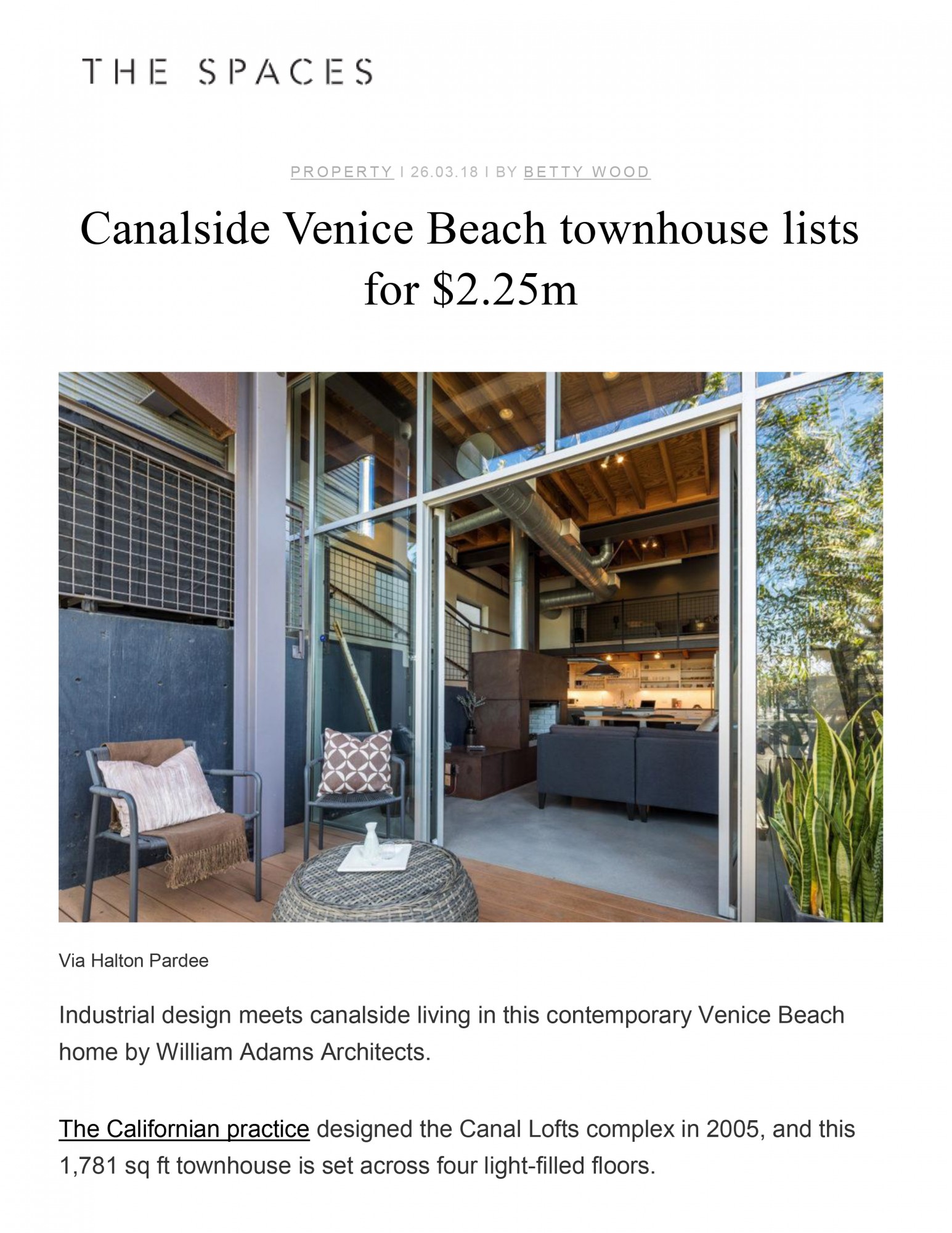 Canalside Venice Beach Townhouse - The Spaces - Pardee Properties